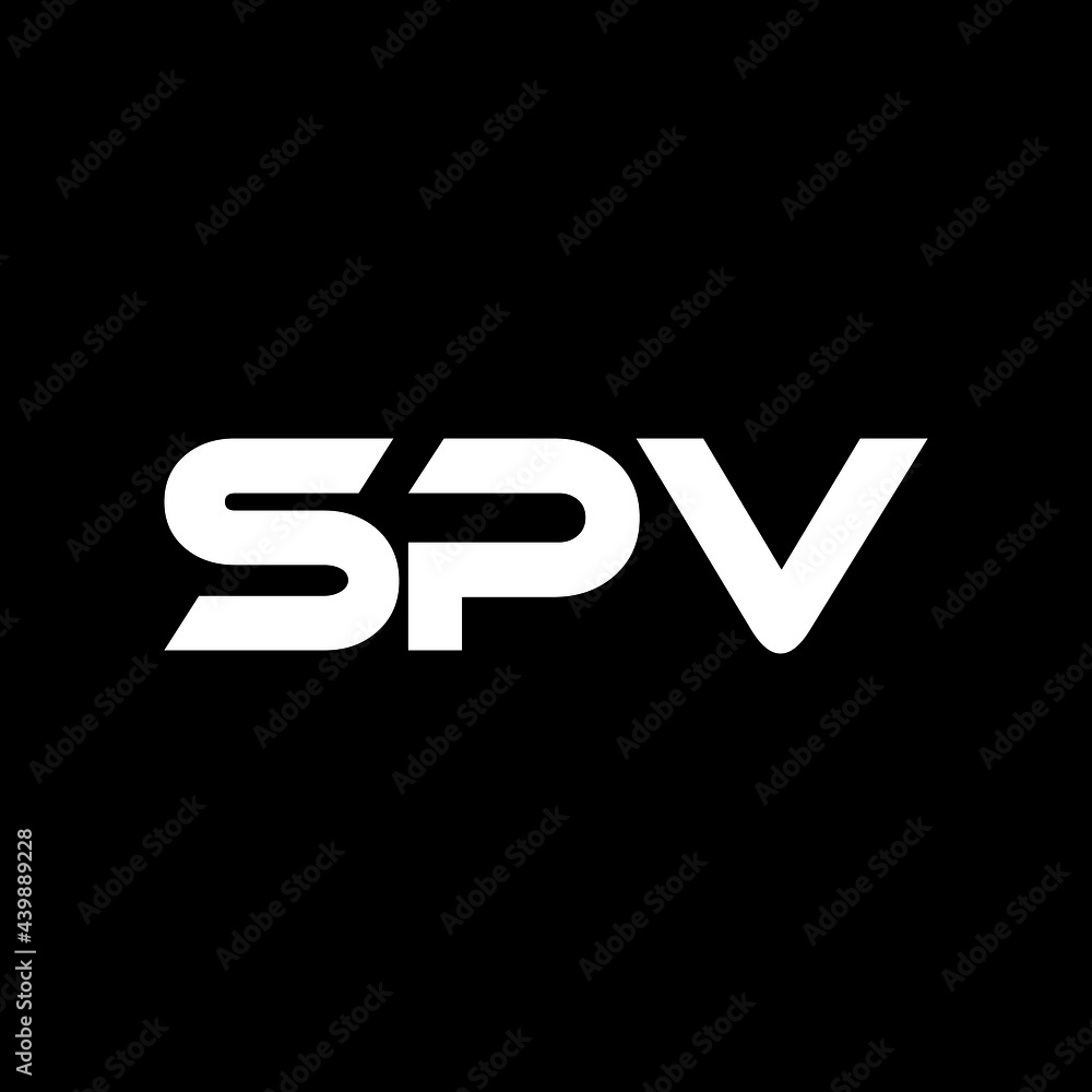 SPV letter logo design with black background in illustrator, vector ...