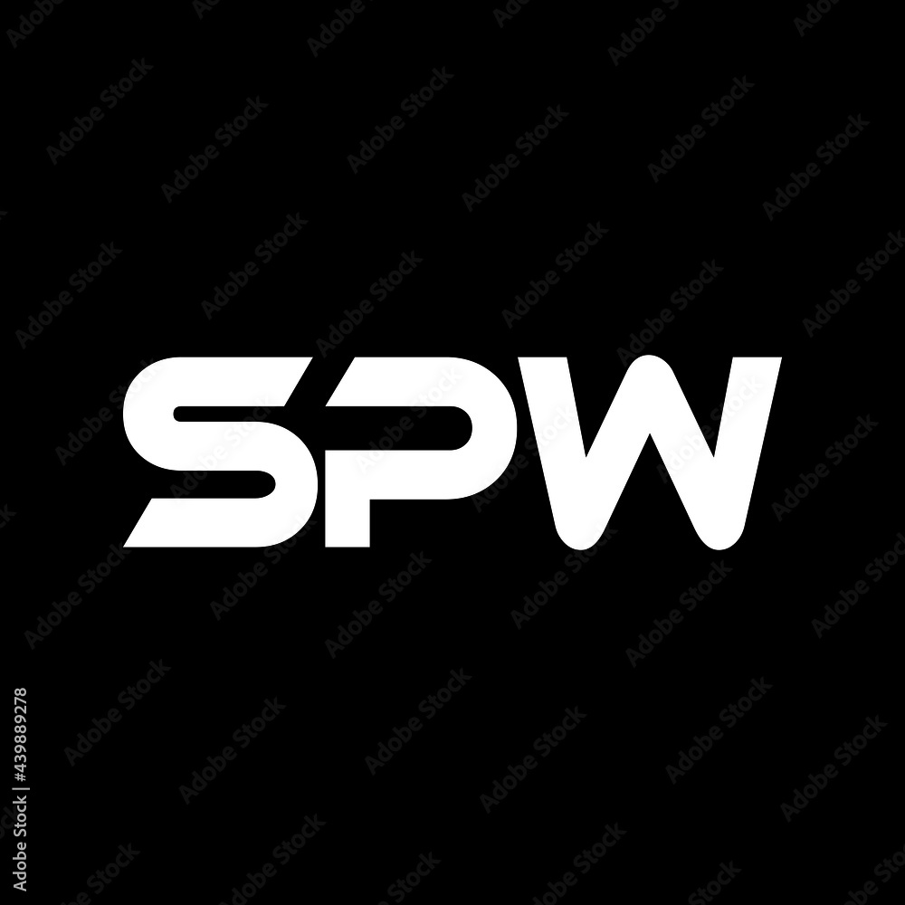 SPW letter logo design with black background in illustrator, vector ...