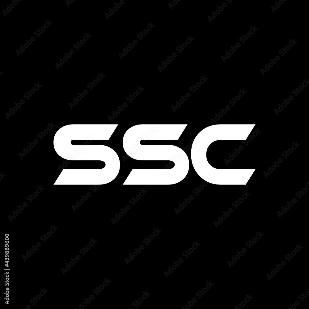 Vetor do Stock: SSC letter logo design with black background in illustrator, vector logo modern ...