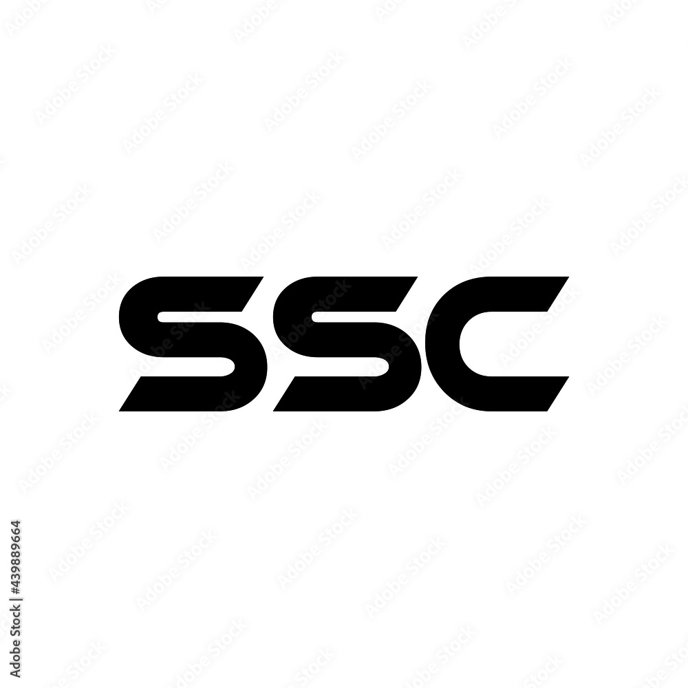 SSC letter logo design with white background in illustrator, vector ...