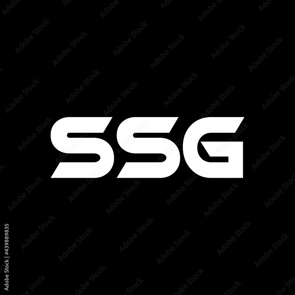 SSG letter logo design with black background in illustrator, vector ...