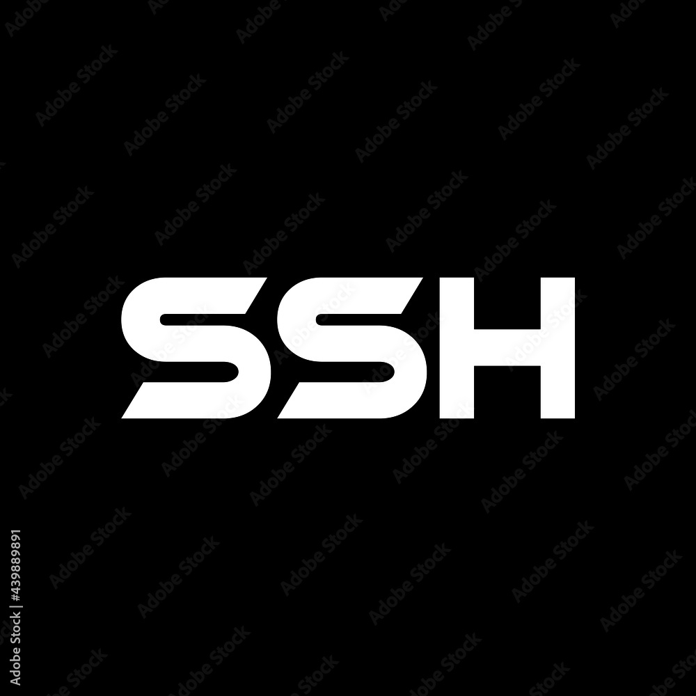 SSH letter logo design with black background in illustrator, vector ...