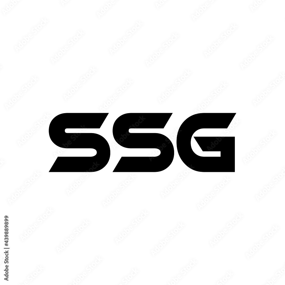 SSG letter logo design with white background in illustrator, vector ...