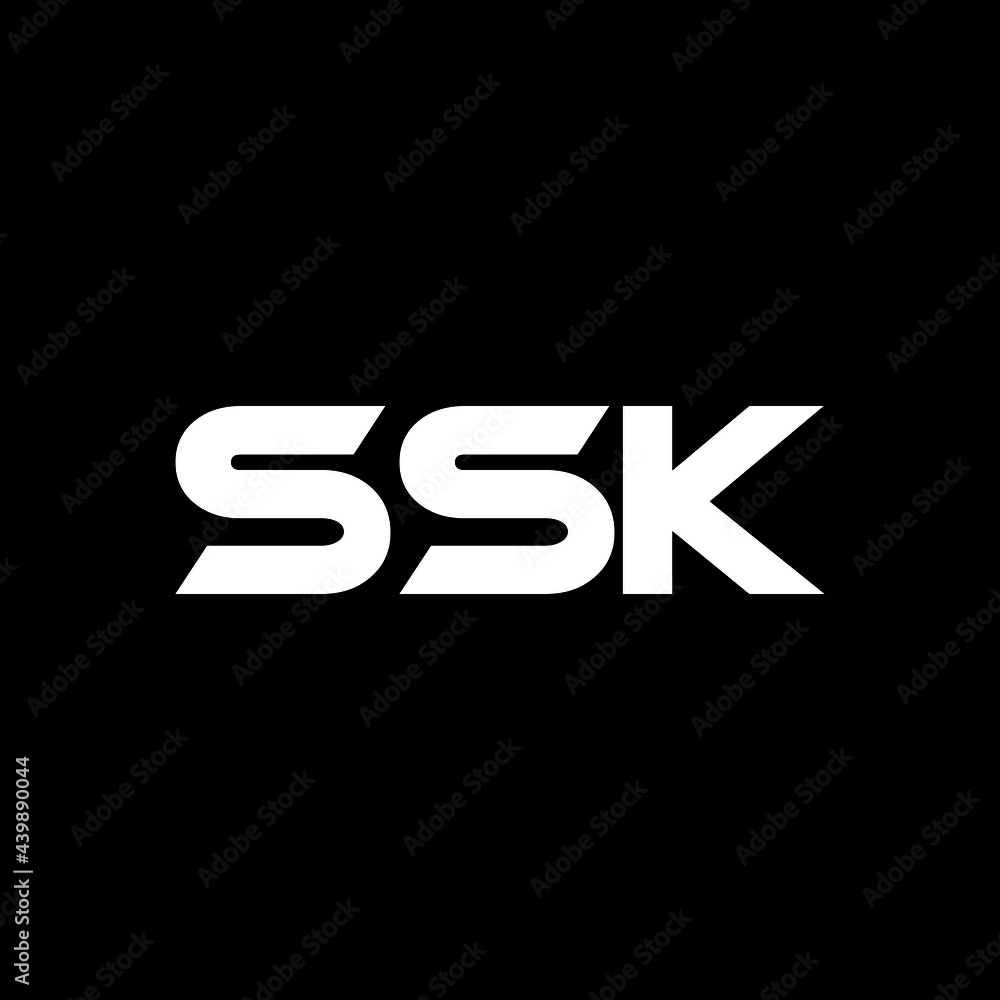SSK letter logo design with black background in illustrator, vector ...