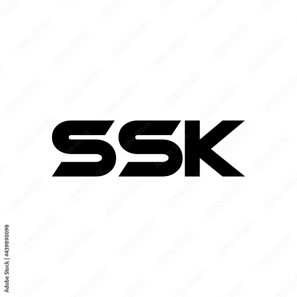 Vetor do Stock: SSK letter logo design with white background in ...