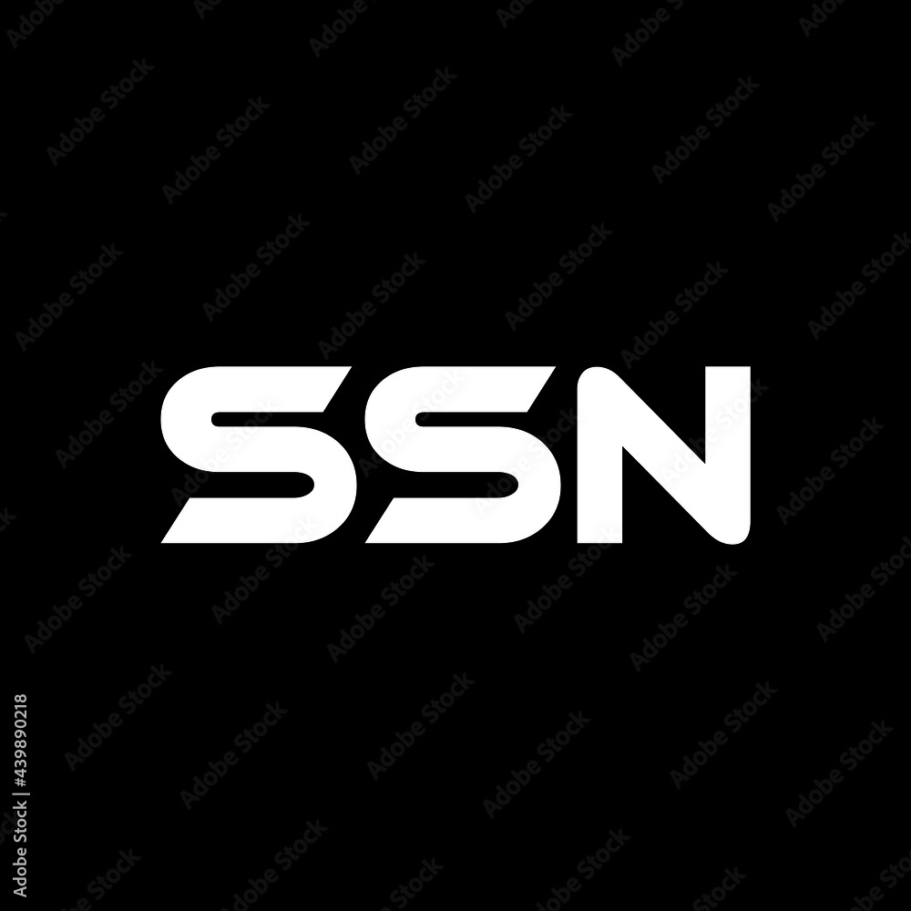 SSN letter logo design with black background in illustrator, vector ...