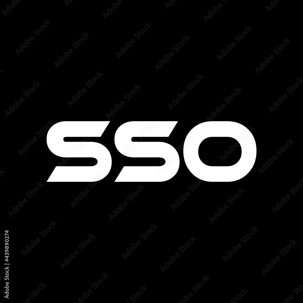 SSO letter logo design with black background in illustrator, vector logo modern alphabet font ...