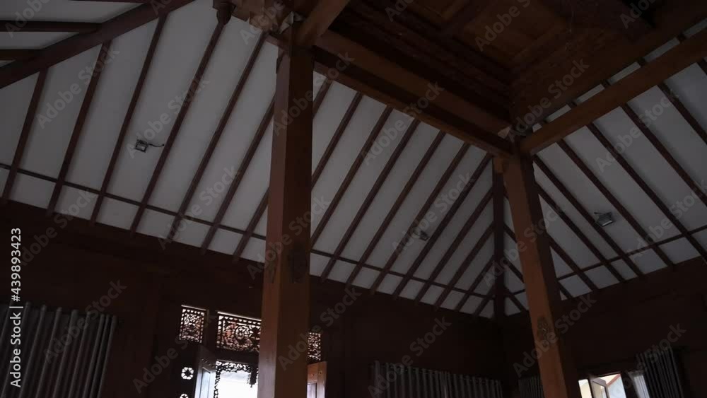 Traditional Java wooden house interior design view, known as RUMAH ...