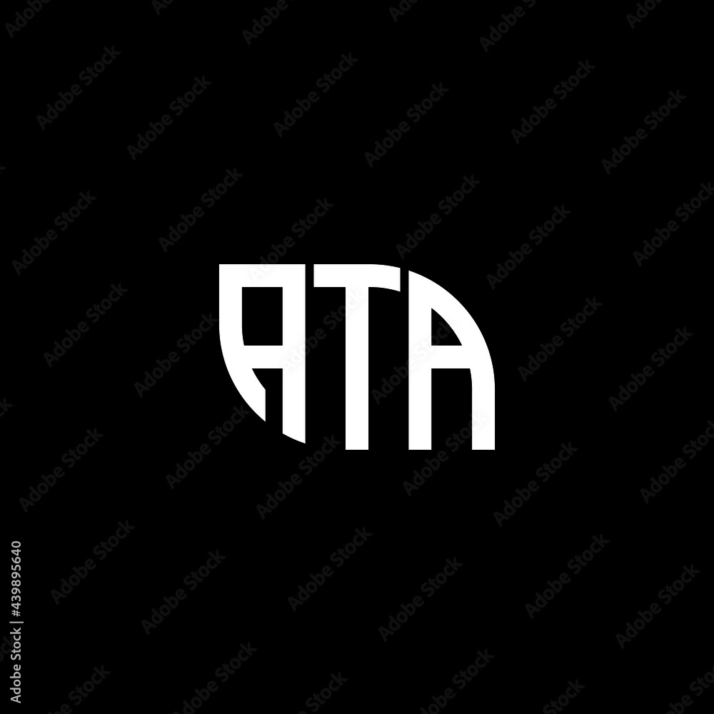 ATA letter logo design on black background. ATA creative initials ...