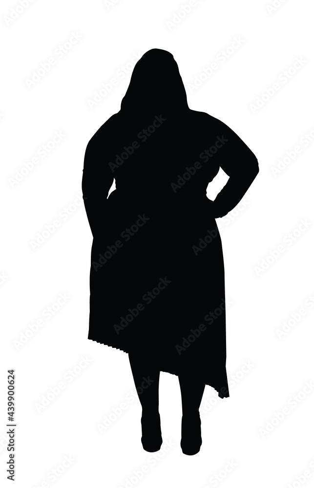 Silhouette of obese women. Dumpling, woman XXL size. Beautiful curvy ...
