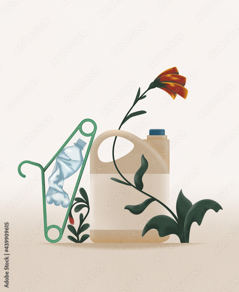 Plastic pollution, polymer degradation and decomposition Stock Photo ...