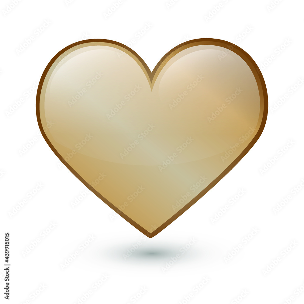 Heart Copper Emoji Icon Illustration. Brown Passion Vector Symbol ...
