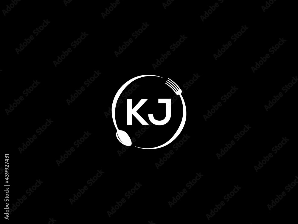Letter KJ Logo, restaurants kj logo icon vector for modern kitchen ...