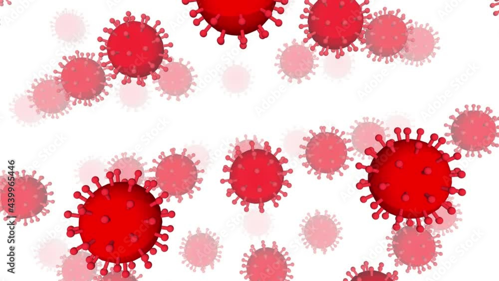 Realistic 3D animation Coronavirus cell 2019-nCoV COVID-19 on an ...