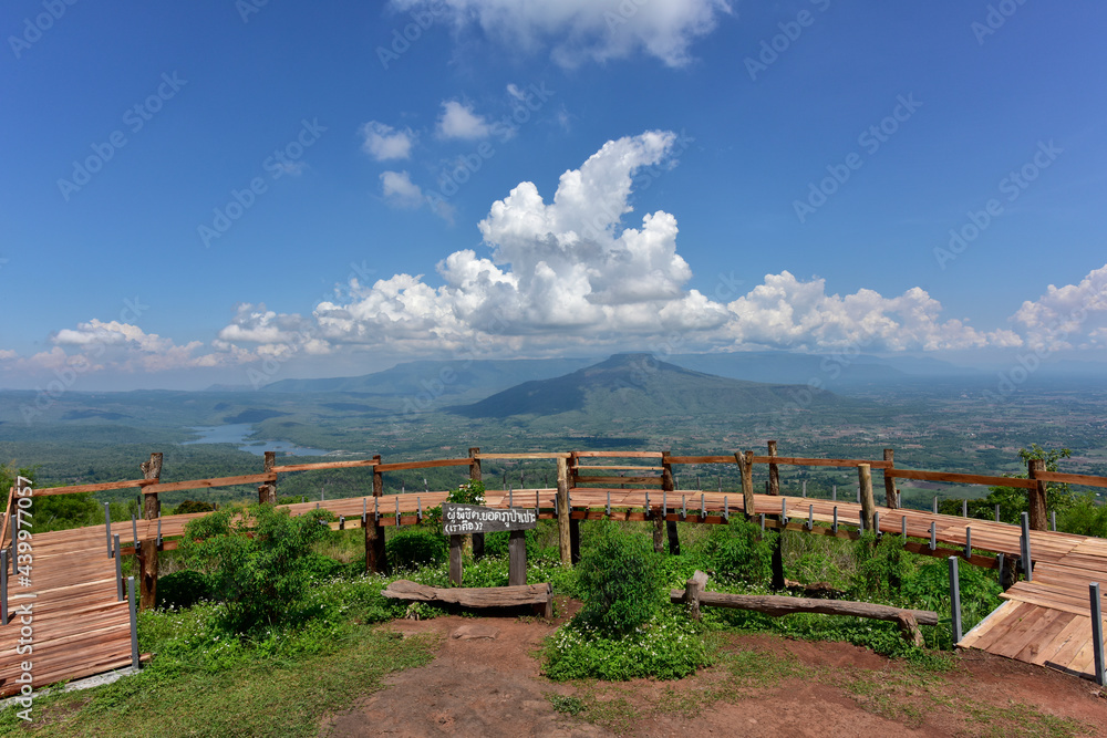 Landscape beautiful mountain scenery view on Phu Pa Por viewpoint ...
