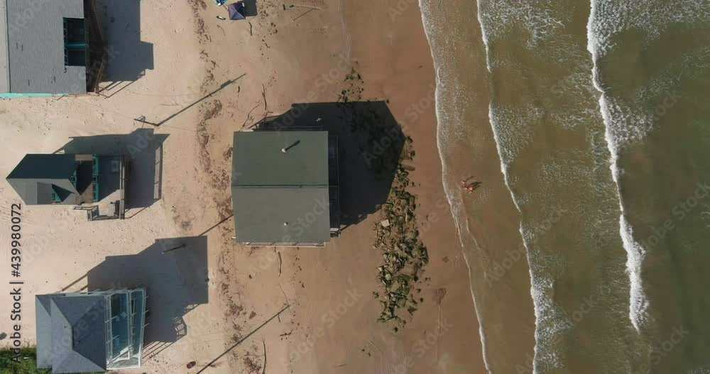 Birdseye view of homes on Lake Jackson beach off the Gulf of Mexico in ...