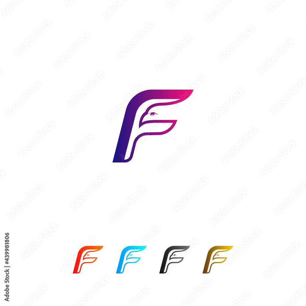 Letter F falcon logo design vector template, eagle f logo design Stock ...