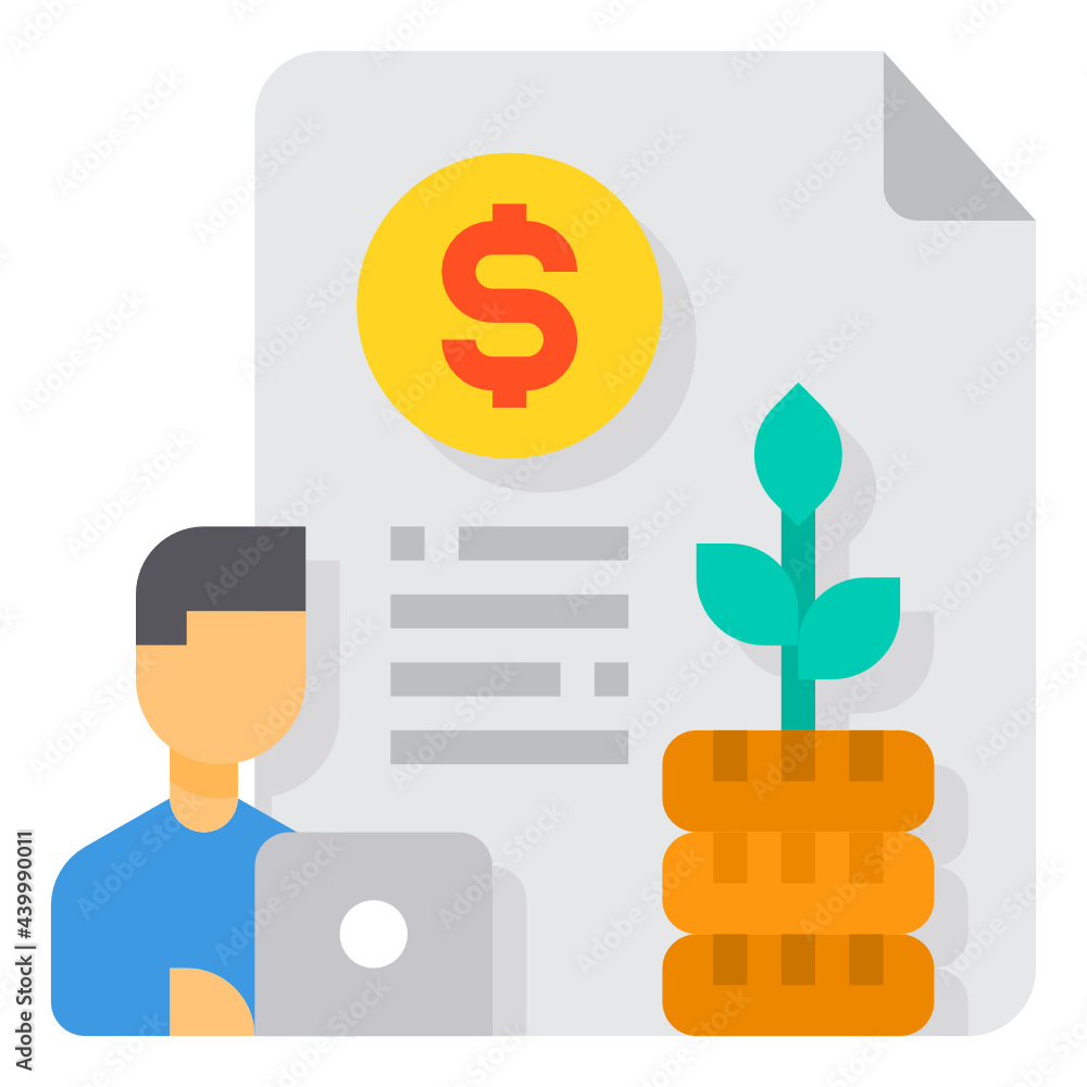 Benefit flat icon Stock Vector | Adobe Stock