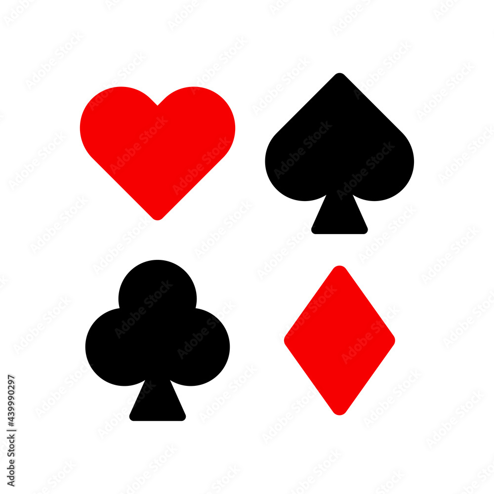Suit deck symbol of playing cards on white background. Vector ...