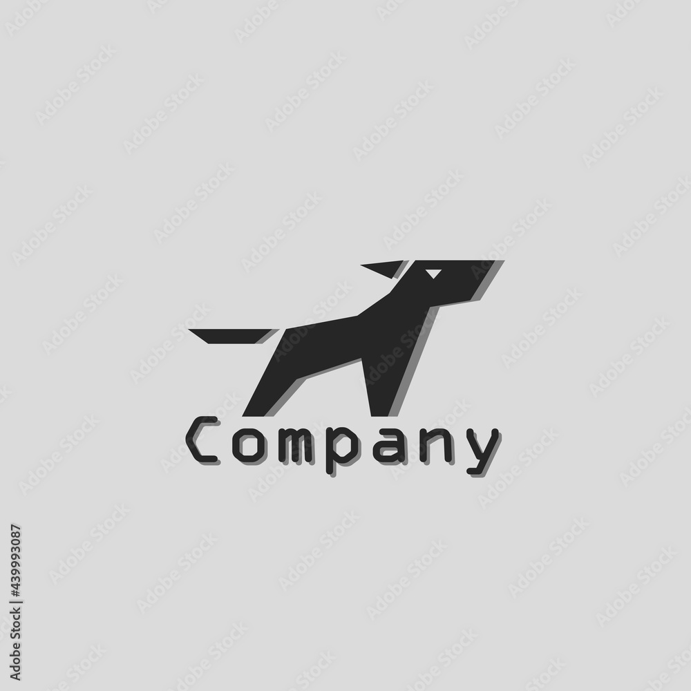 Black dog logo design Stock Vector | Adobe Stock