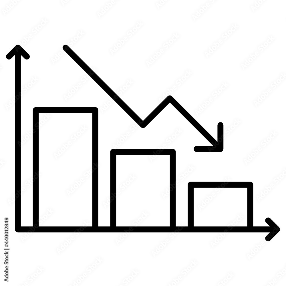 Outline decreasing chart icon Stock Vector | Adobe Stock