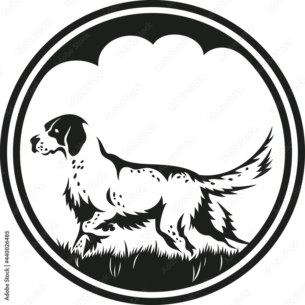 Simple Design of English Setter (Gun Dog) Hunting Logo Stock Vector ...