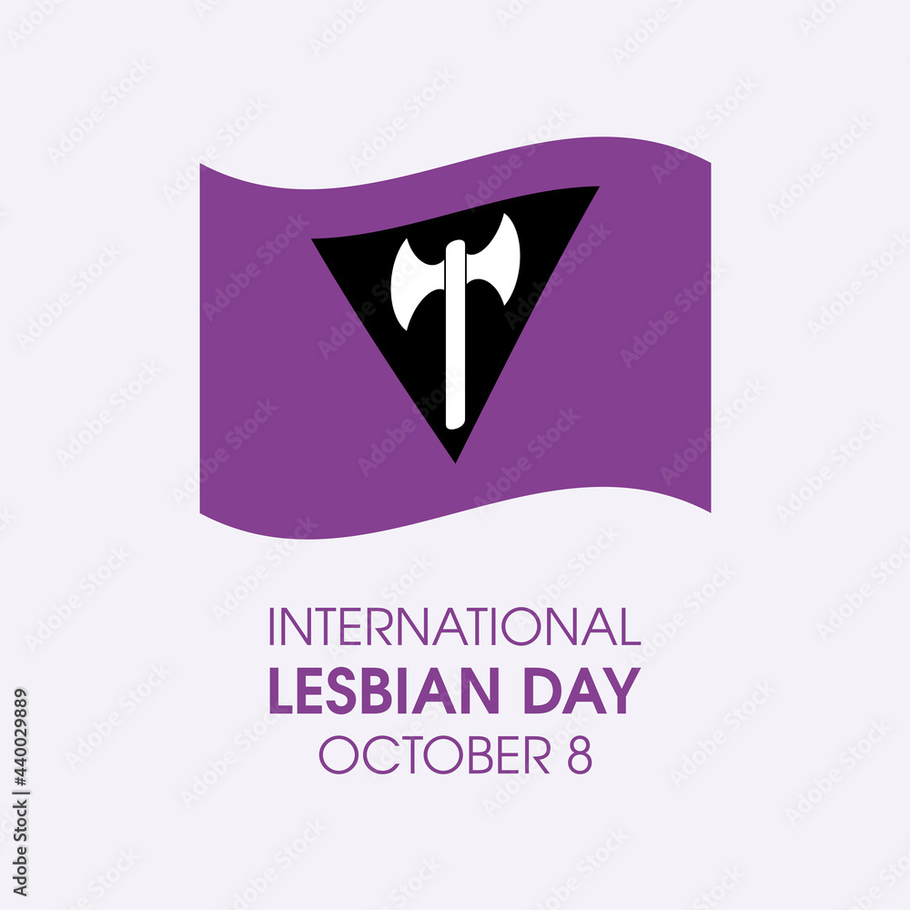 International Lesbian Day Vector Waving Labrys Lesbian Flag Icon