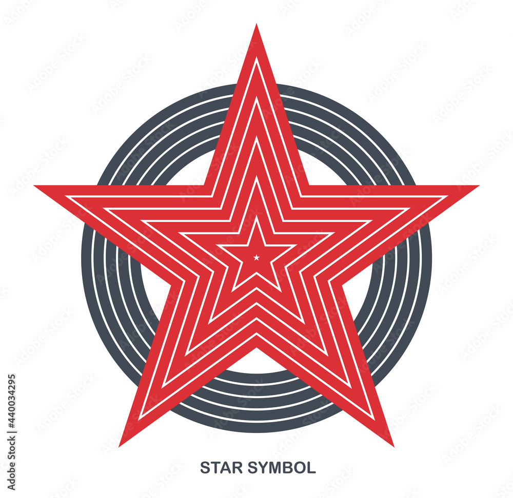 Star linear symbol vector logo or emblem design isolated on white ...