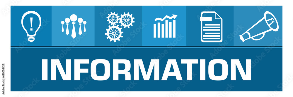 Information Blue Box Business Symbols On Top Squares Stock Illustration ...