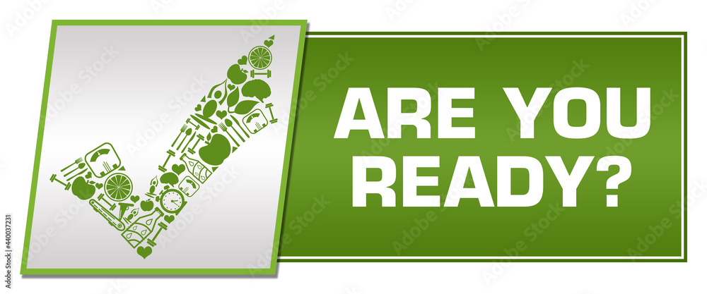Are You Ready Health Symbols Green Tick Mark Left Box Stock ...