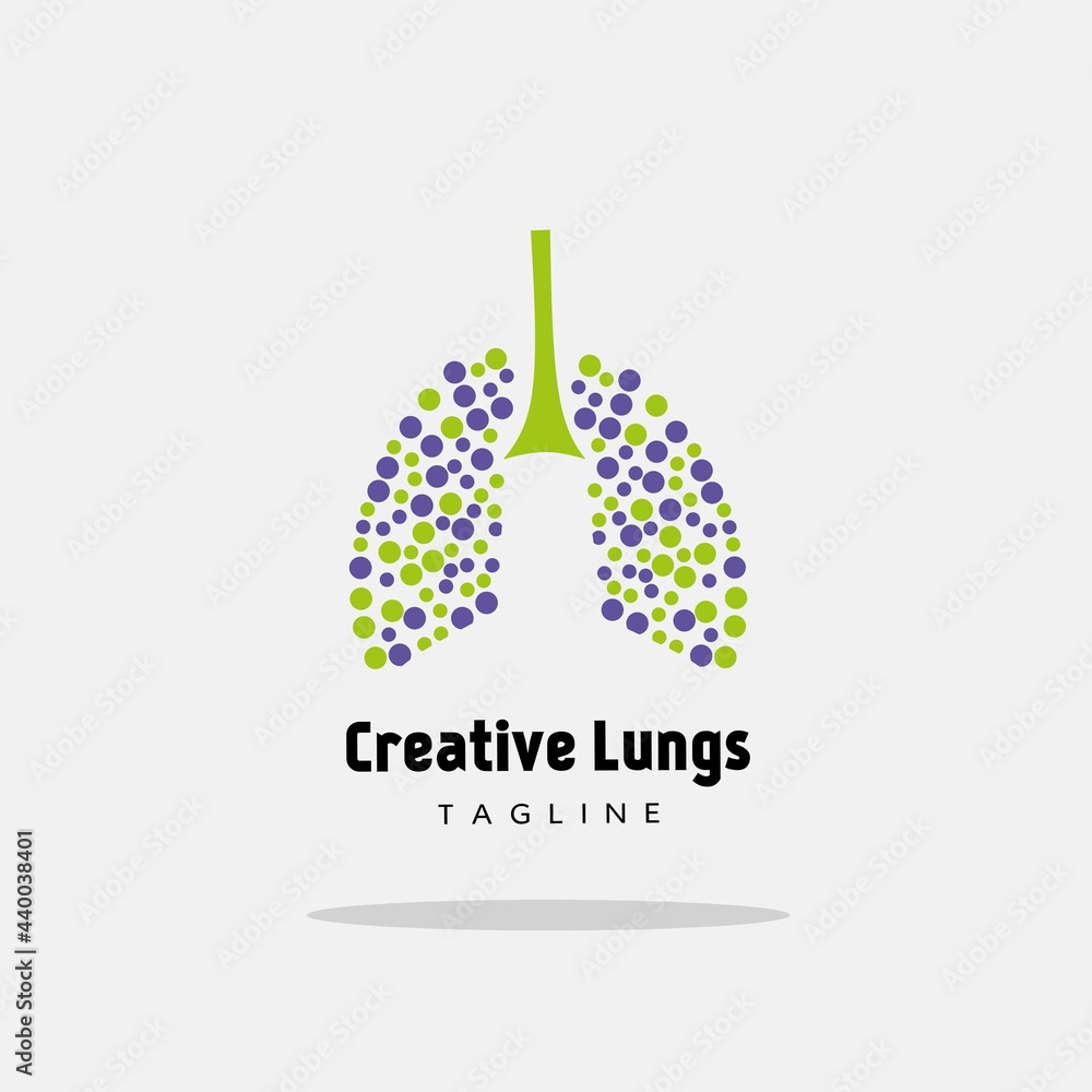 Colorful lungs vector logo, lungs health logo design concept vector ...