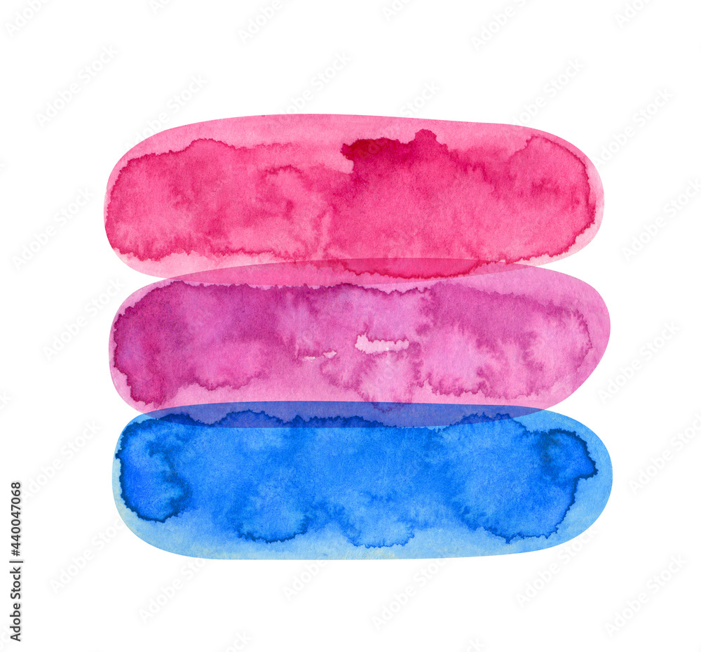 Bisexual pride - watercolor clipart. LGBTQ art, rainbow clipart for bi ...