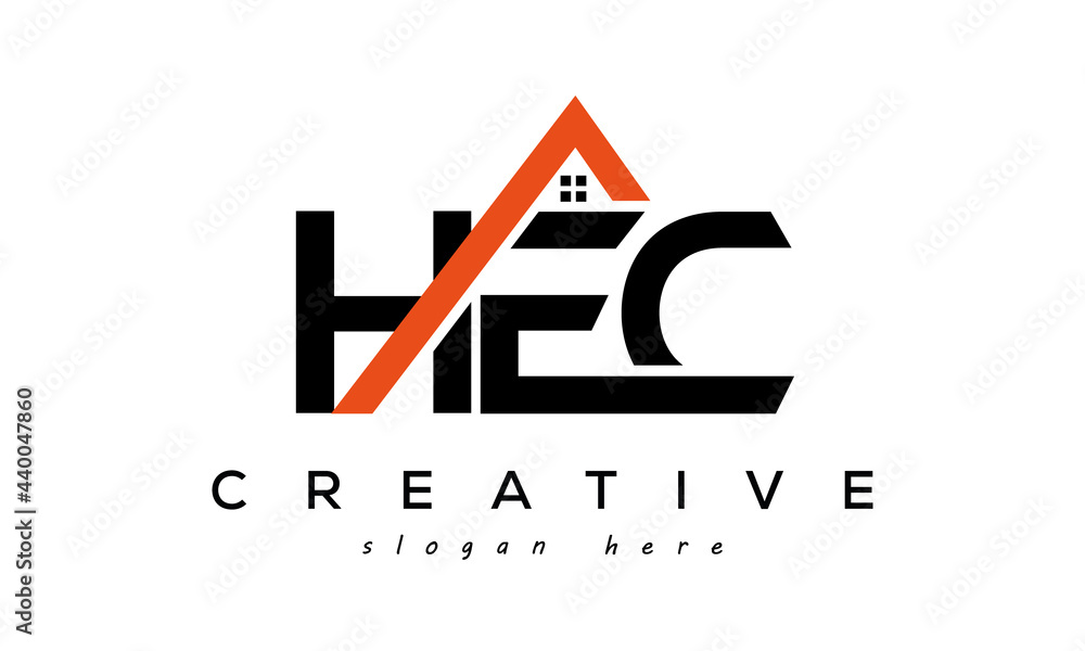 HEC letters real estate construction logo vector Stock Vector | Adobe Stock
