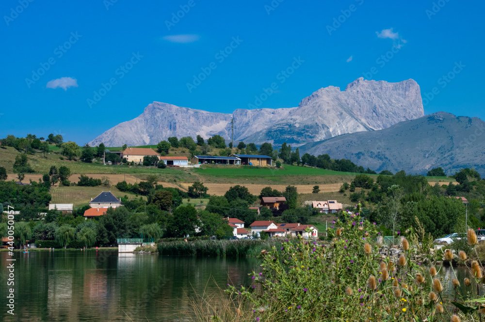 Montagne de Bure vue depuis le lac de Pelleautier Stock Photo | Adobe Stock