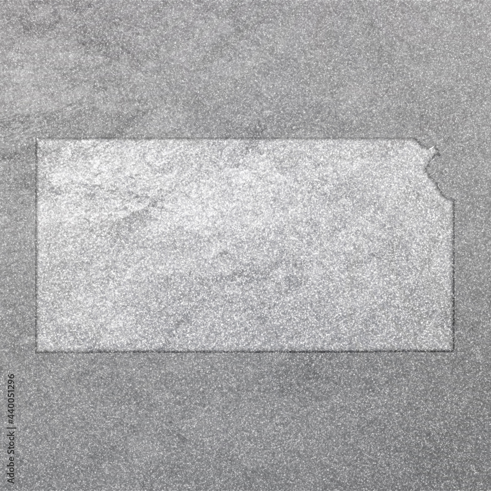 Map of Kansas, silver background Stock Photo | Adobe Stock