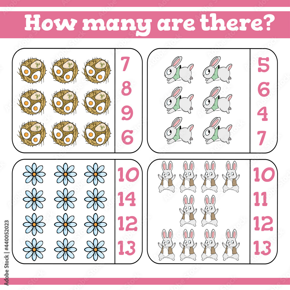 How many are there? Counting Game for Preschool Children. Count how ...