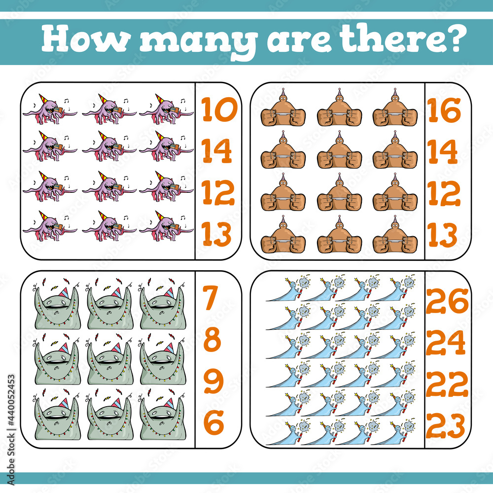 How many are there? Counting Game for Preschool Children. Count how ...