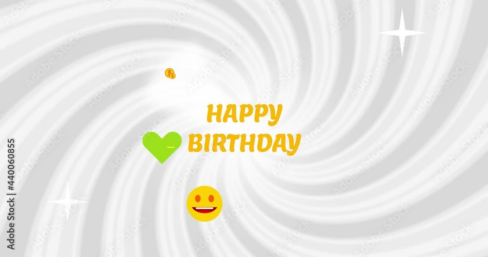 Happy Birthday. Video intro with congratulations icons. Symbols of ...