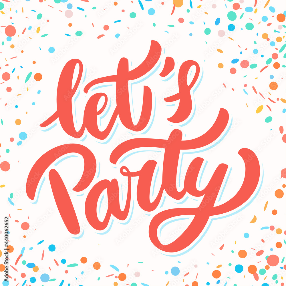 Let's party. Vector handwritten lettering banner. Stock Vector | Adobe ...