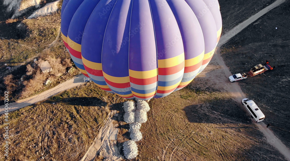 Camera moving above and around huge air baloon Stock Photo | Adobe Stock