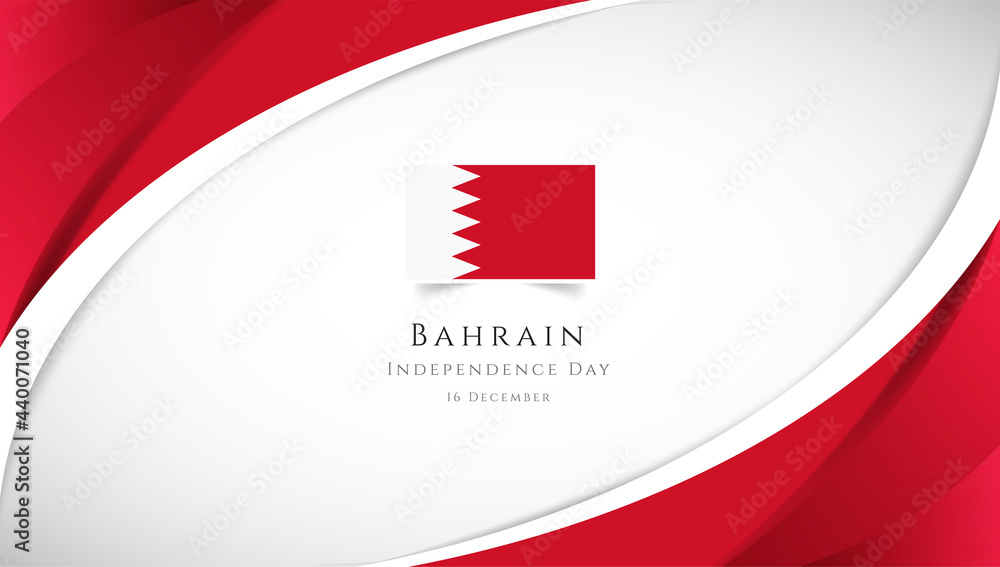 Abstract independence day of Bahrain country banner with elegant 3D ...