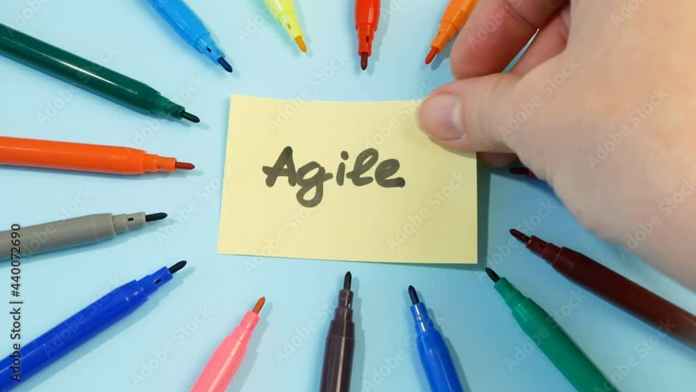 Software Scrum Agile Board With Paper Task Agile Software Development Methodologies Stock Video