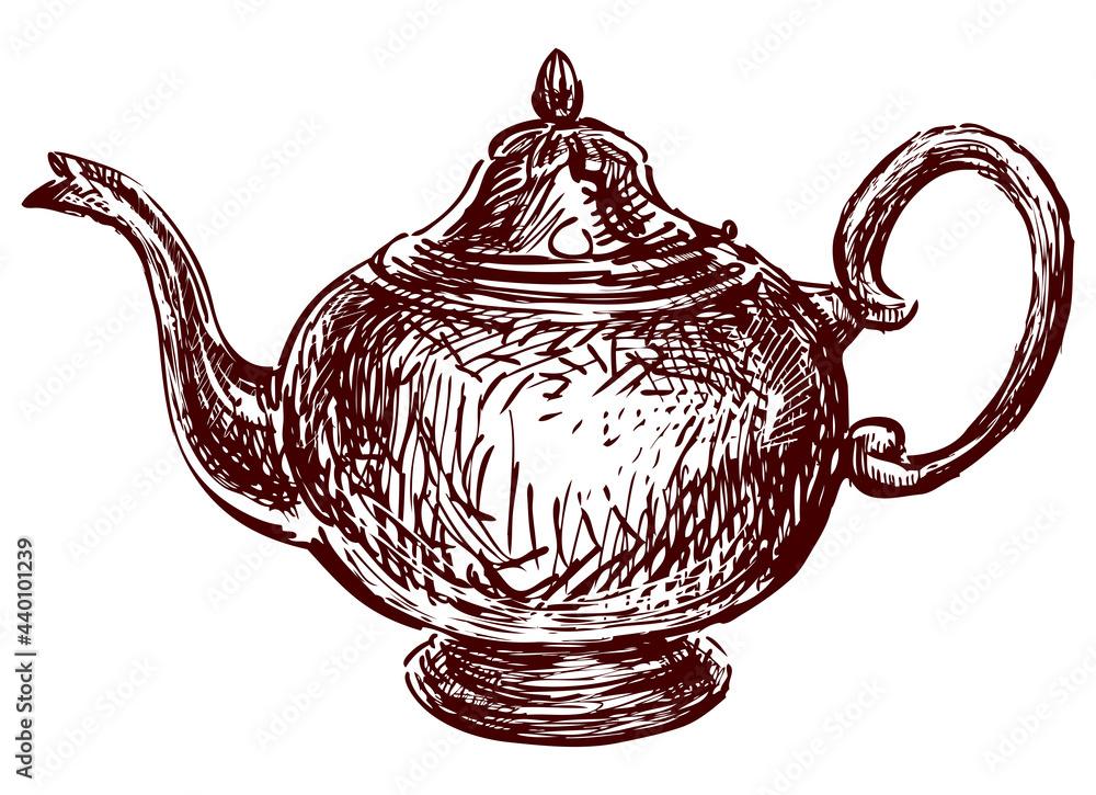 Vintage Teapot Drawing