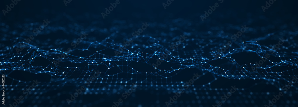 Corrupted network or connection. Abstract digital background of points ...