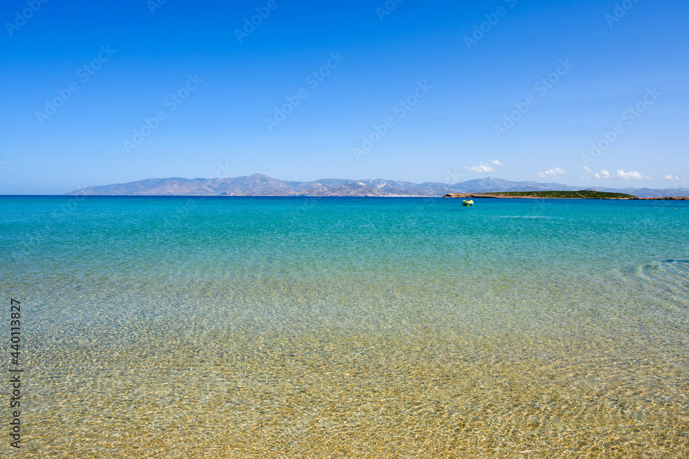 Santa Maria beach with golden sand, emerald waters and view on the ...