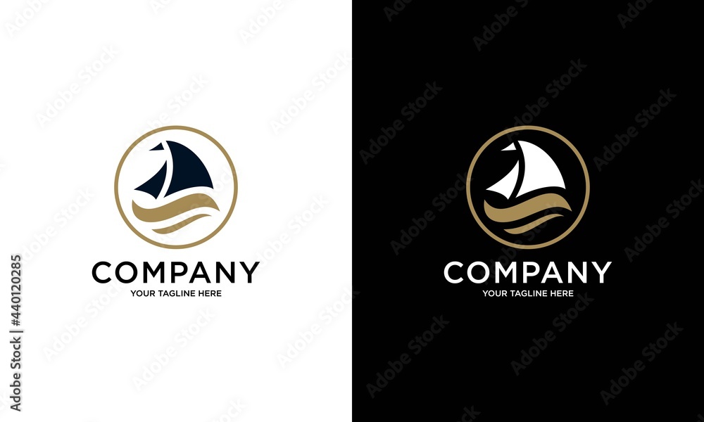 Simple sailing ship dhow sailing ship logo design Stock Vector | Adobe ...