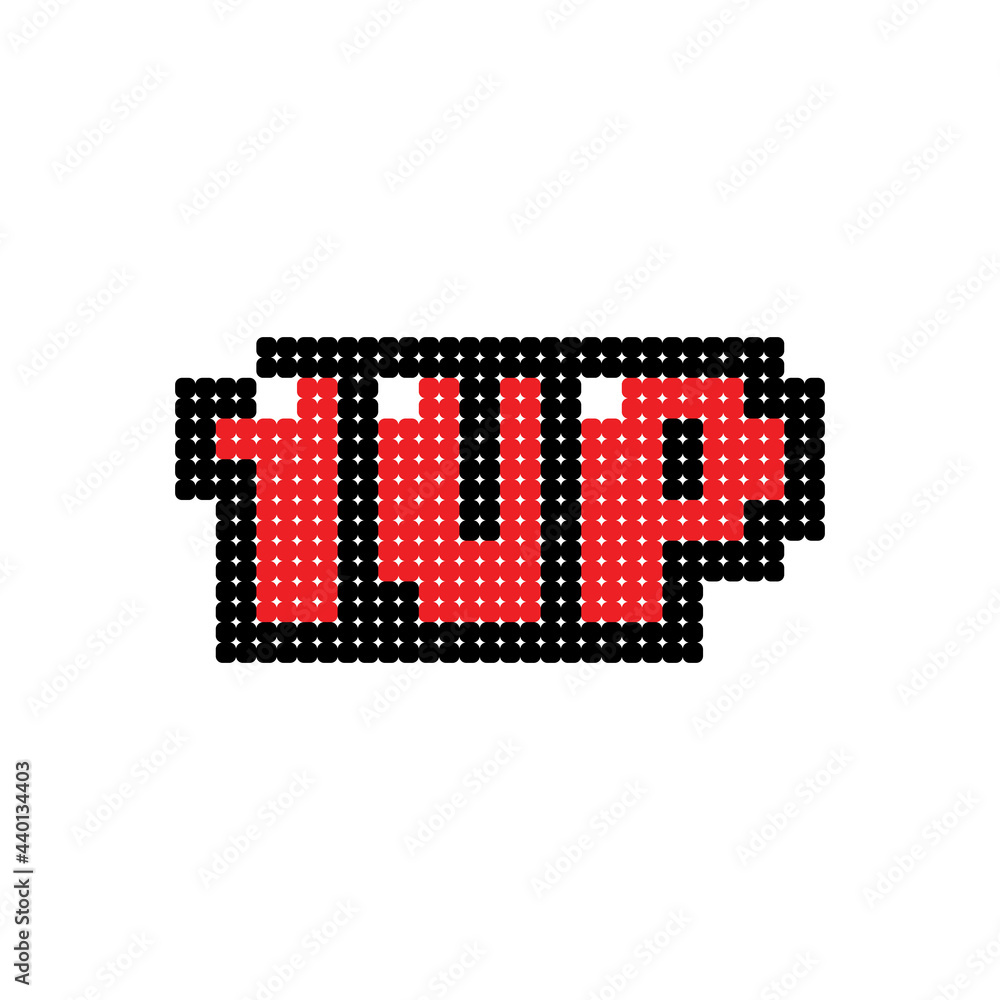 1up icon, one life, icon can be used in video games or futuristic retro ...