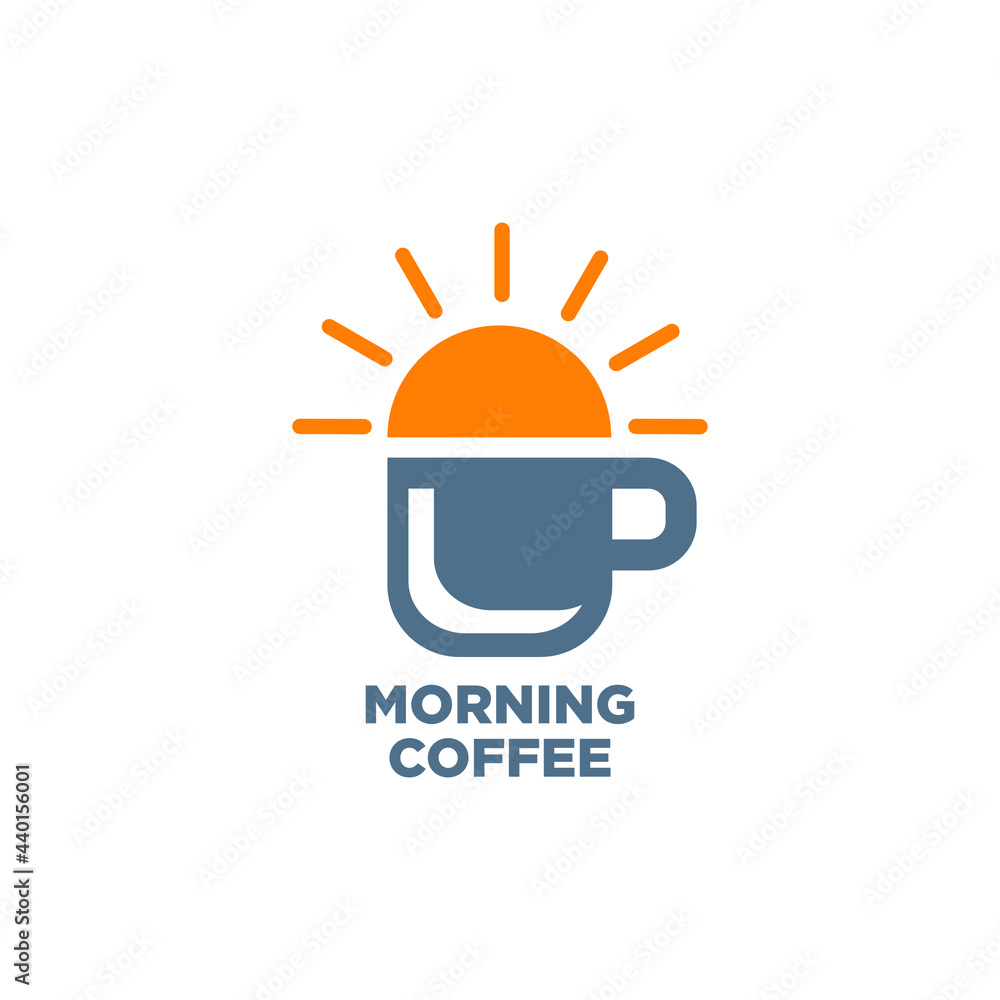 sun coffee logo design with geometry Stock Vector | Adobe Stock