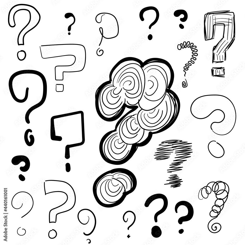 Set of Different Question Marks, Quest and Inquire Symbols Stock Vector ...