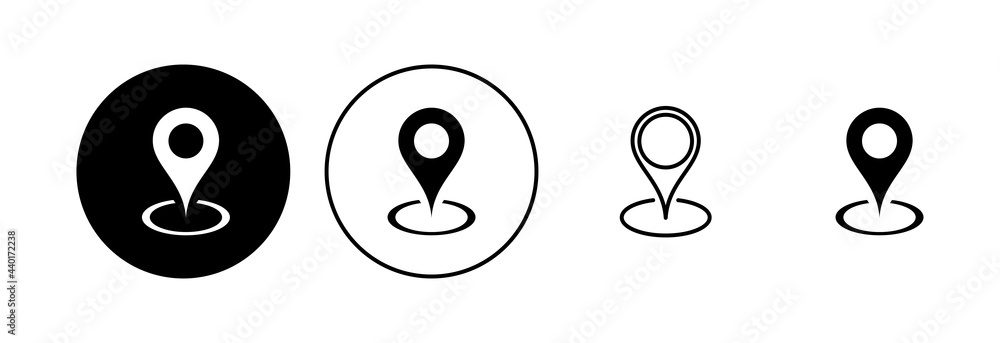 Pin icon set. Location icon vector. destination icon. map pin Stock ...